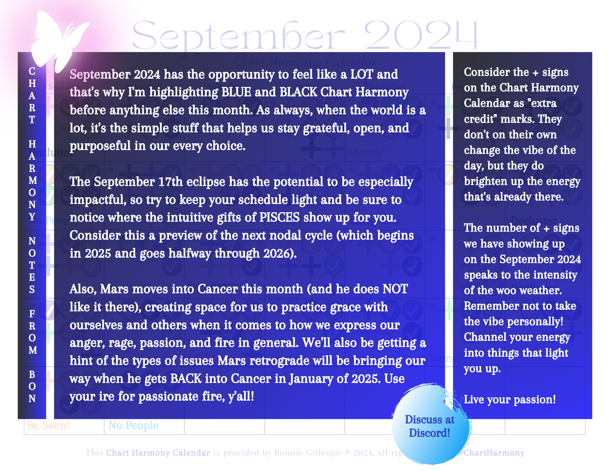 Chart Harmony for September 2024 - Bonnie Gillespie